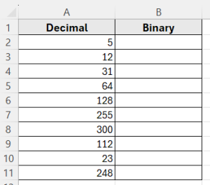 How to Convert Decimal to Binary in Excel (3 Simple Ways) - Excel Insider