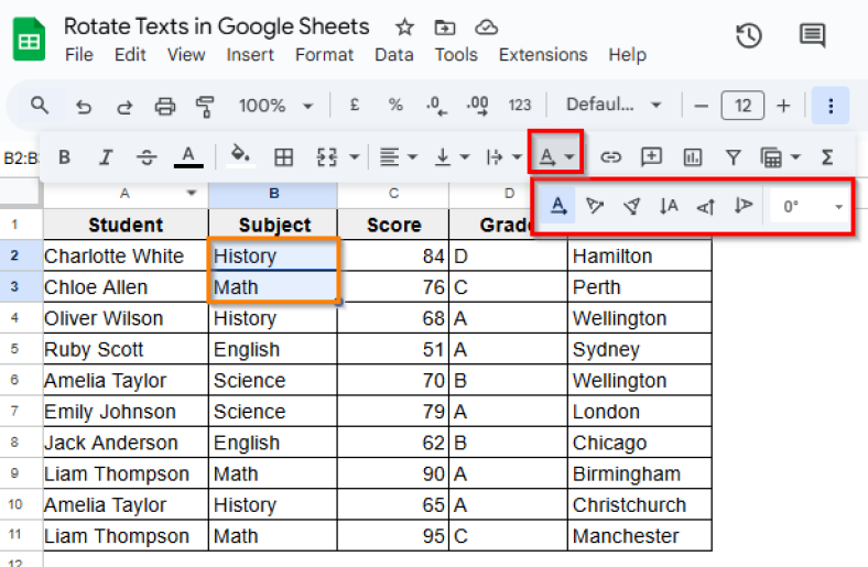 How to Rotate Texts in Google Sheets (6 Suitable Examples) - Excel Insider