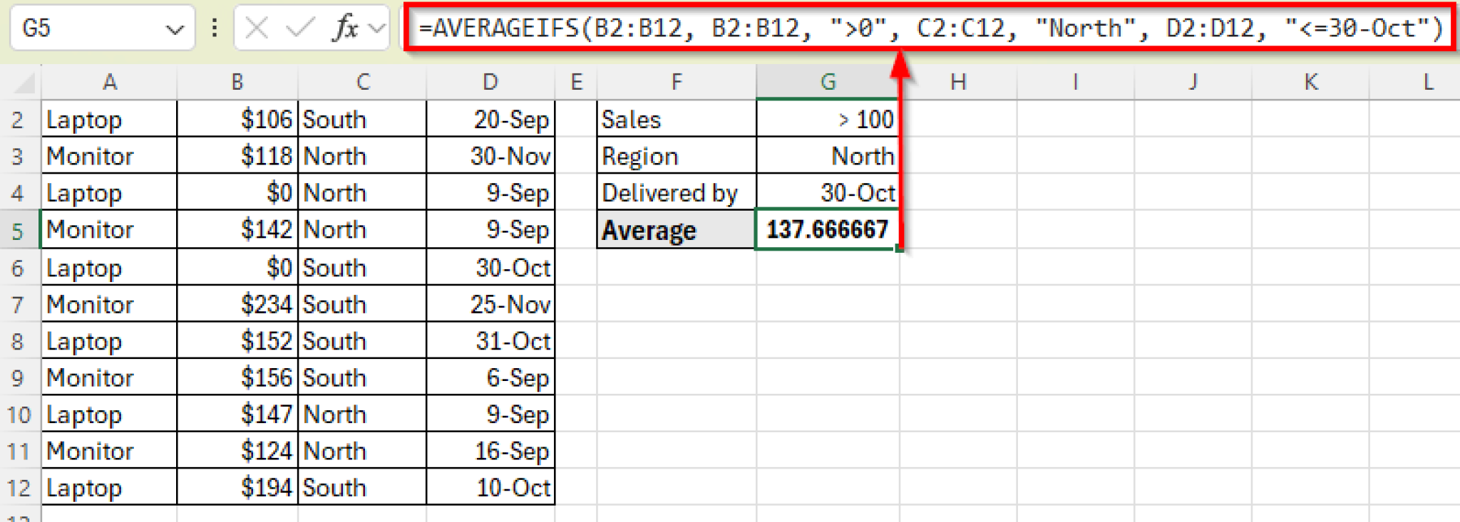 How to Use AVERAGEIF Function with Multiple Criteria in Excel - Excel Insider