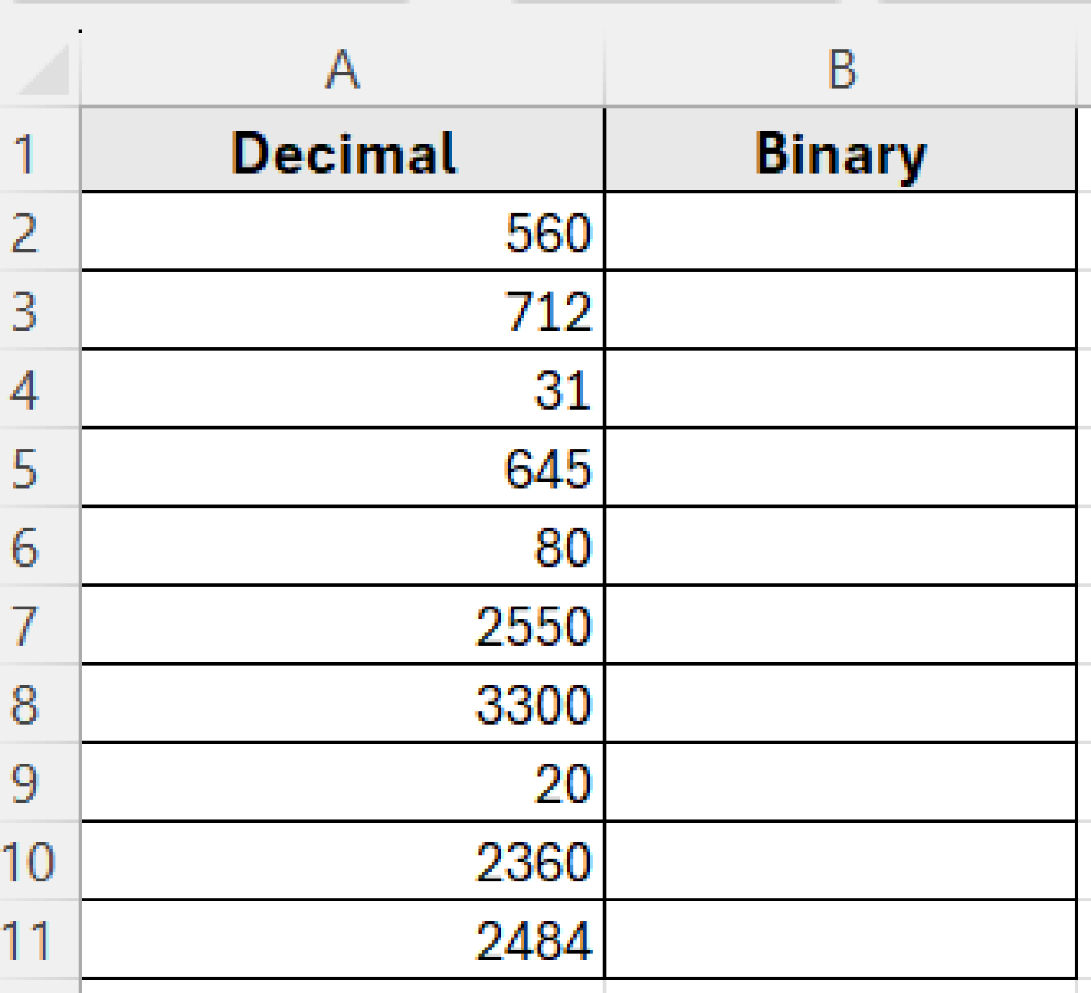 How to Convert Decimal to Binary in Excel (3 Simple Ways) - Excel Insider