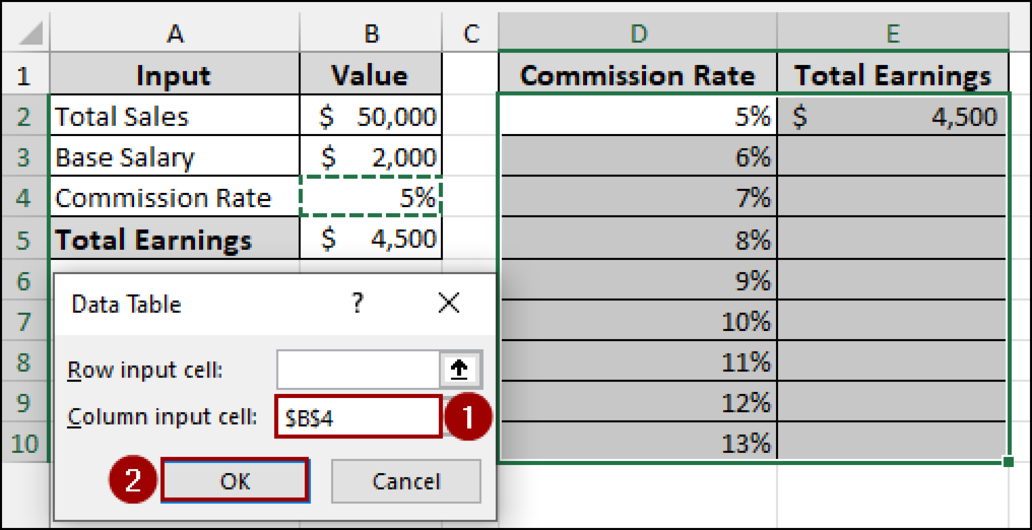 How to Create a One Variable Data Table in Excel (2 Scenarios) - Excel Insider