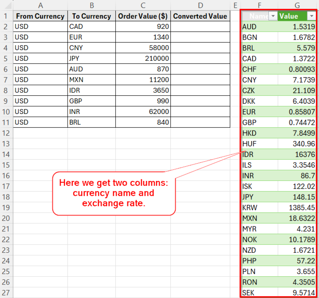How to Use Real Time Currency Converter in Excel - Excel Insider