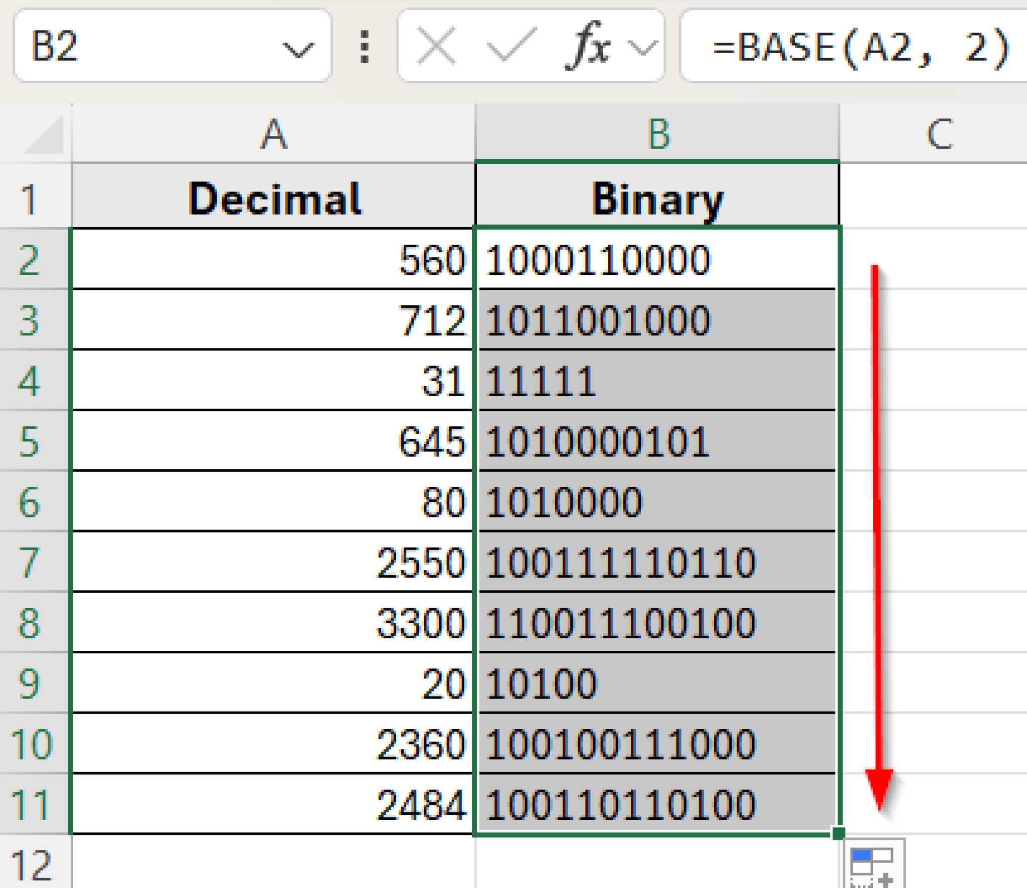 How to Convert Decimal to Binary in Excel (3 Simple Ways) - Excel Insider