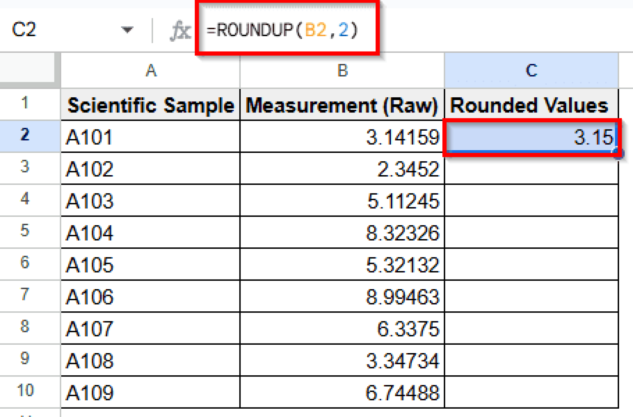 How to Round Up to 2 Decimal Places in Google Sheets - Excel Insider