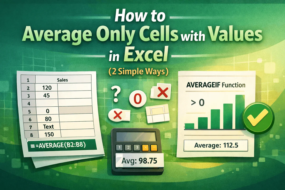 How to Average Only Cells with Values in Excel (2 Simple Ways) - Excel ...