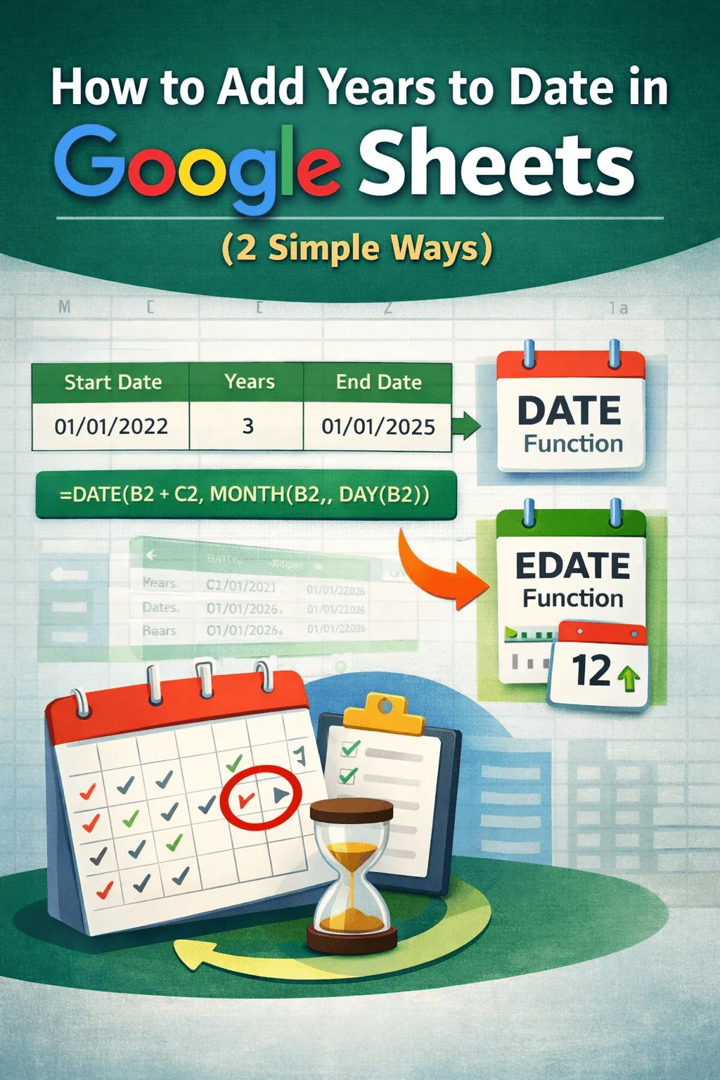 How to Add Years to Date In Google Sheets (2 Simple Ways) - Excel Insider