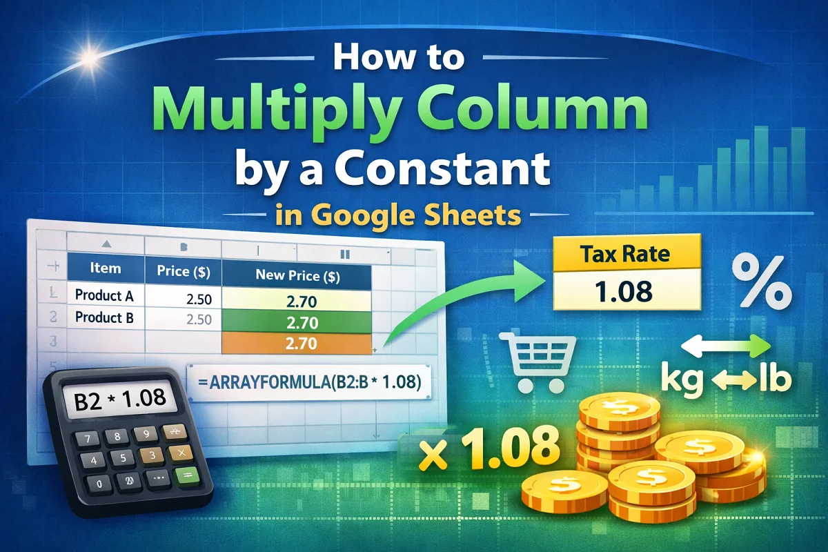 How to Multiply Column by a Constant in Google Sheets - Excel Insider