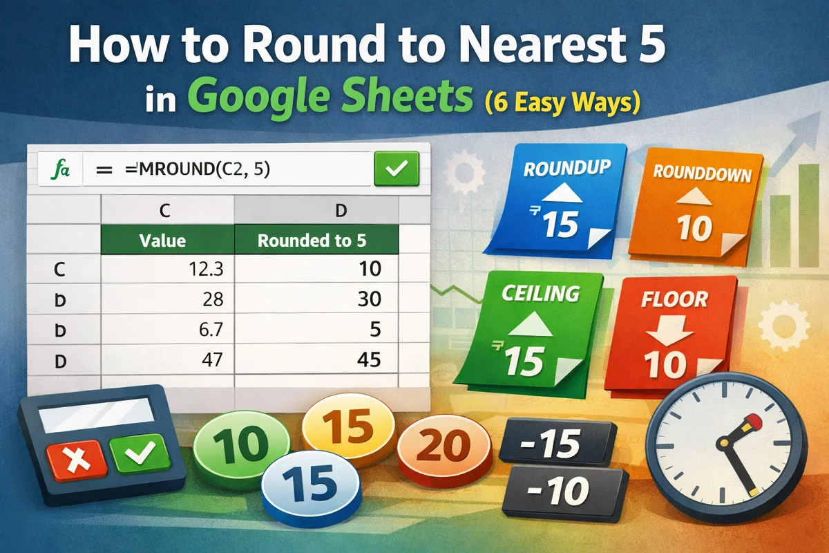 How to Round to Nearest 5 in Google Sheets (6 Easy Ways) - Excel Insider