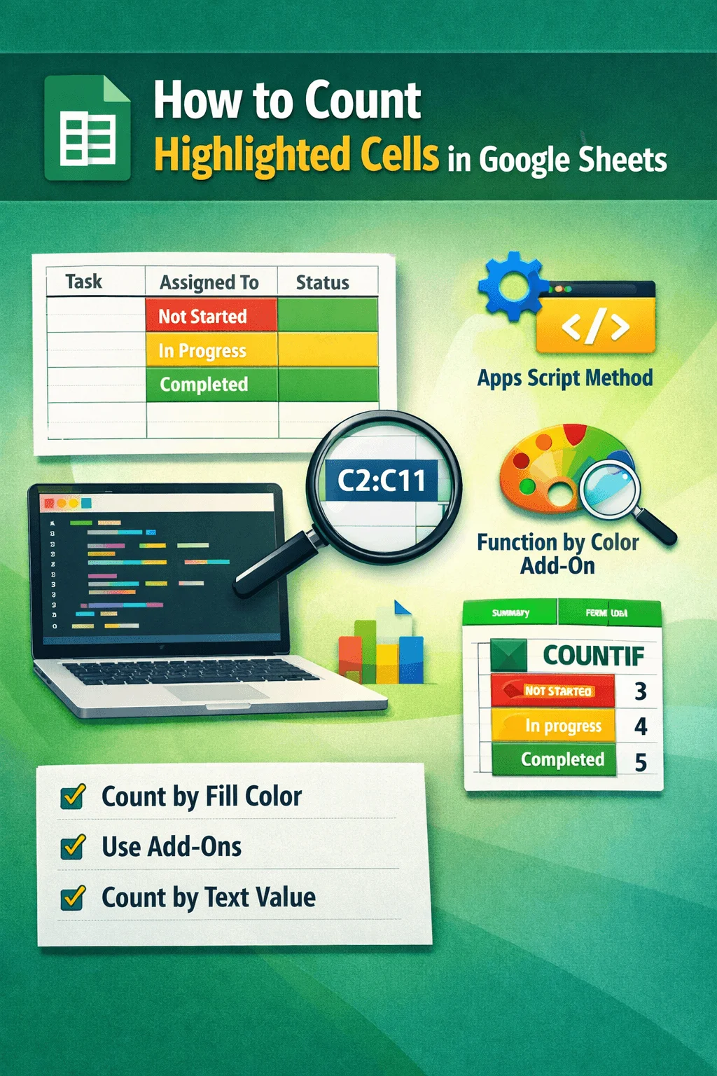 How To Count Highlighted Cells In Google Sheets - Excel Insider