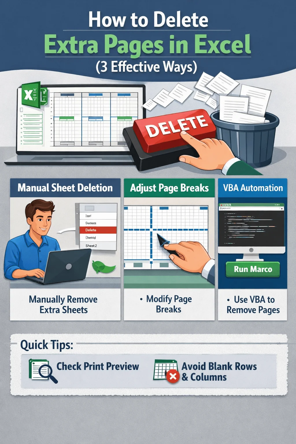 How to Delete Extra Pages in Excel (3 Effective Ways) - Excel Insider