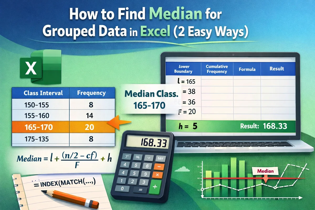 How to Find Median for Grouped Data in Excel (2 Easy Ways) - Excel Insider