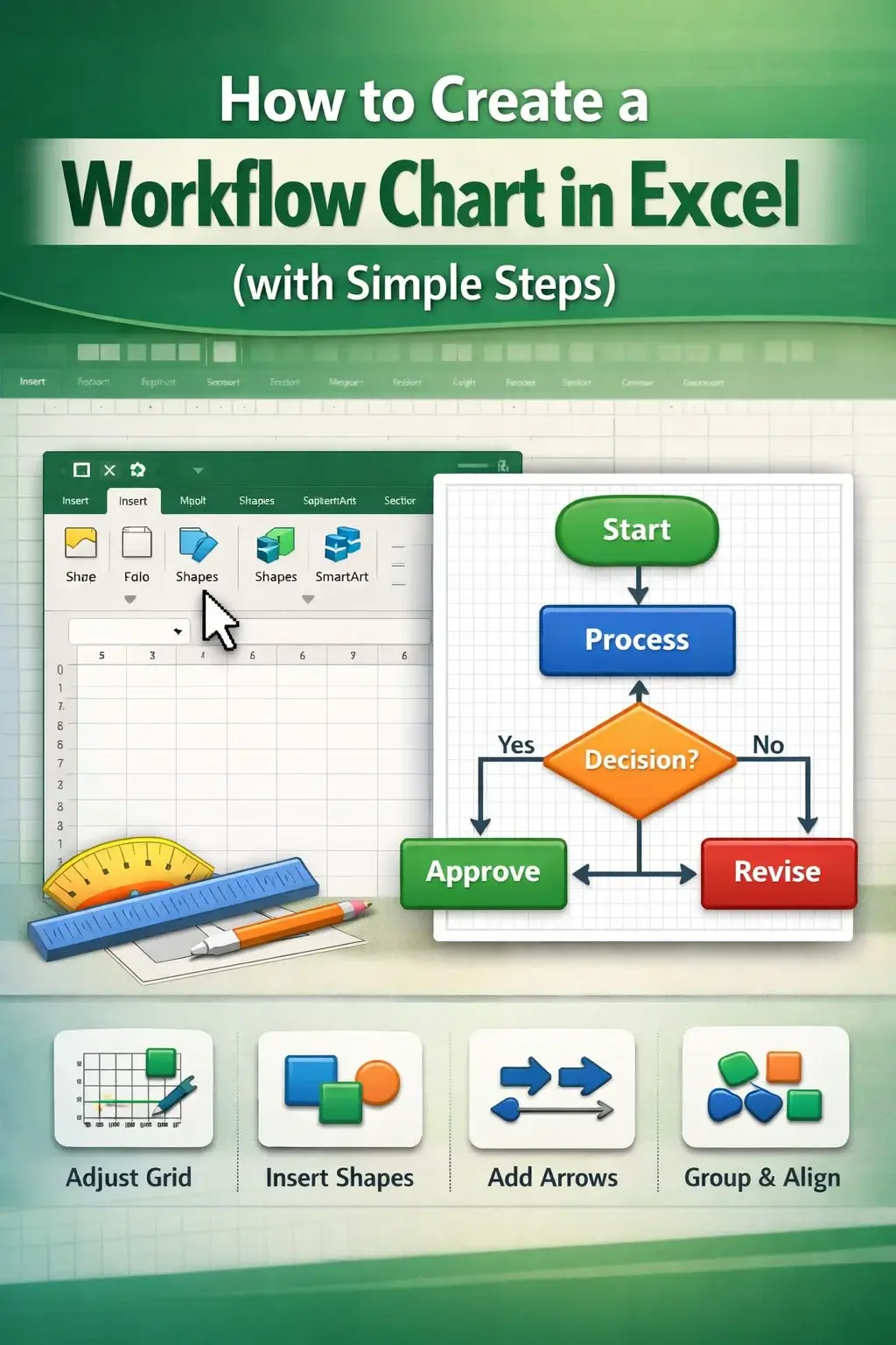 How to Create a Workflow Chart in Excel (with Simple Steps) - Excel Insider
