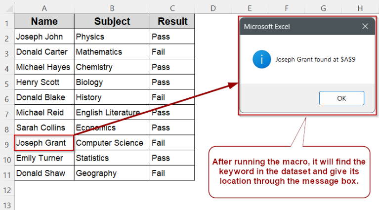 How to Find Exact Matches Using Excel VBA (6 Examples) - Excel Insider