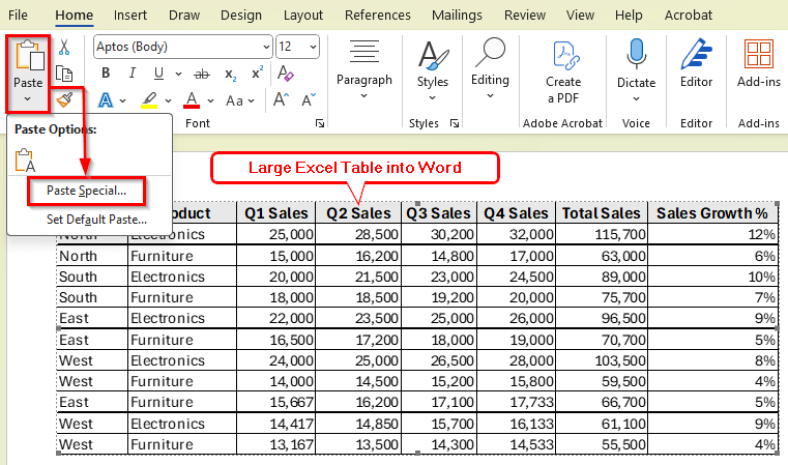 How to Put a Large Excel Table into Word (5 Suitable Ways) - Excel Insider