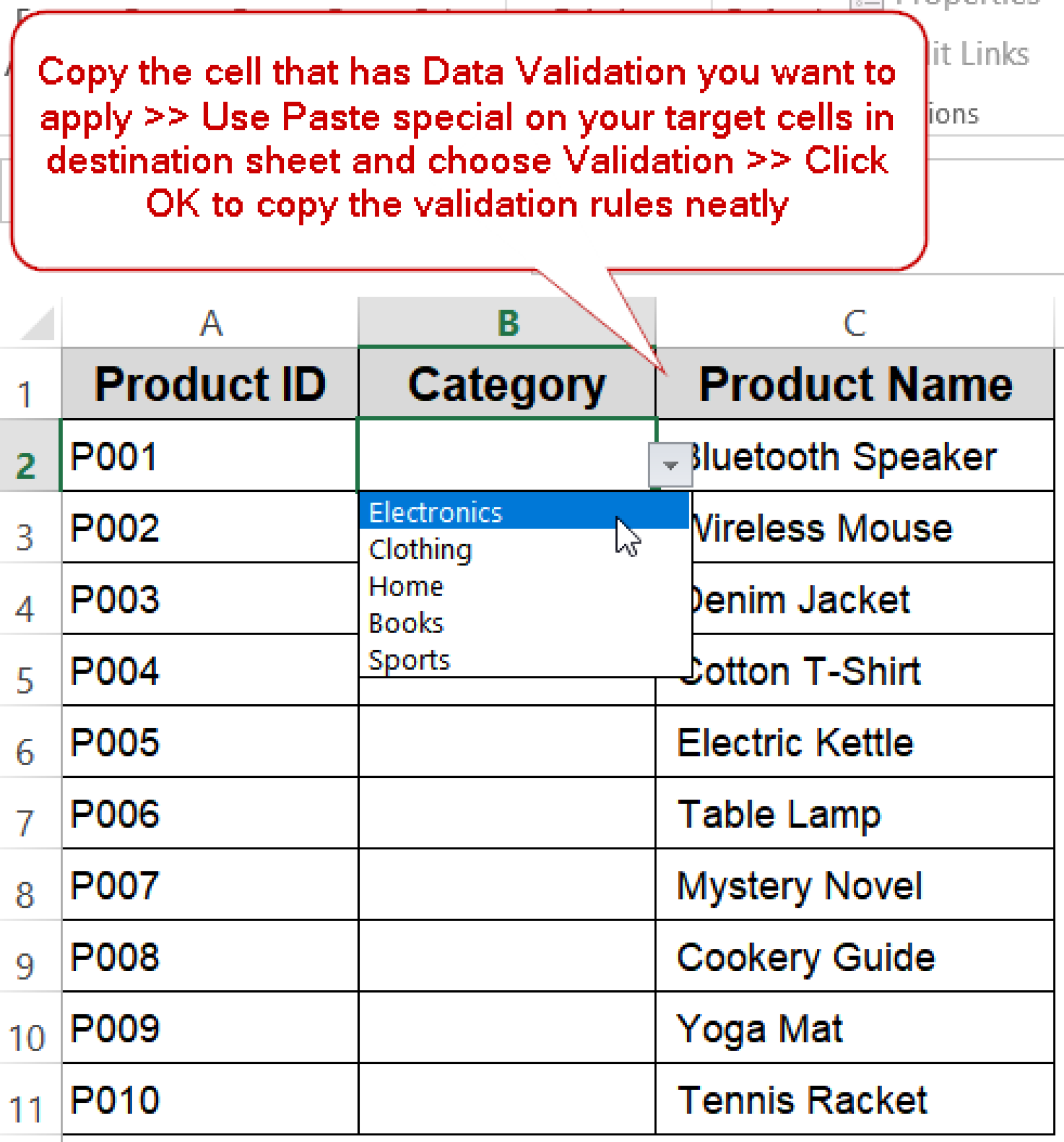 How to Copy Data Validation in Excel (with Simple Steps) - Excel Insider