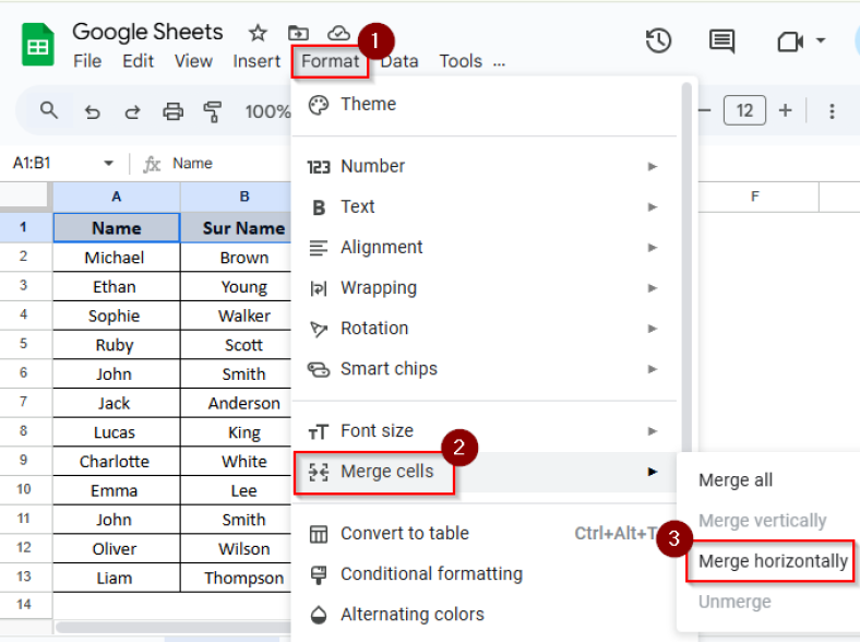 Merging Cells in Google Sheets - Excel Insider