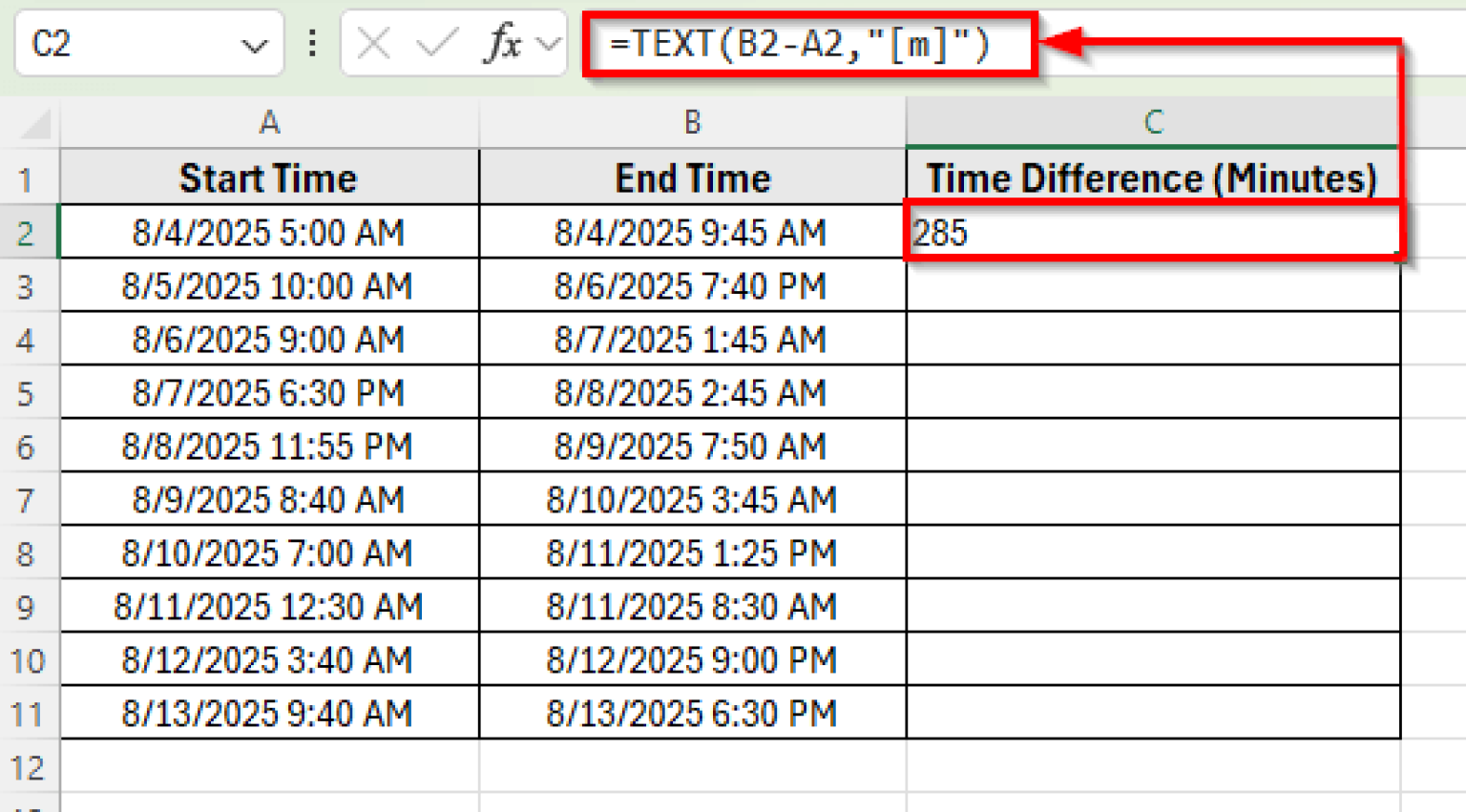 How to Calculate Time Difference in Minutes in Excel - Excel Insider