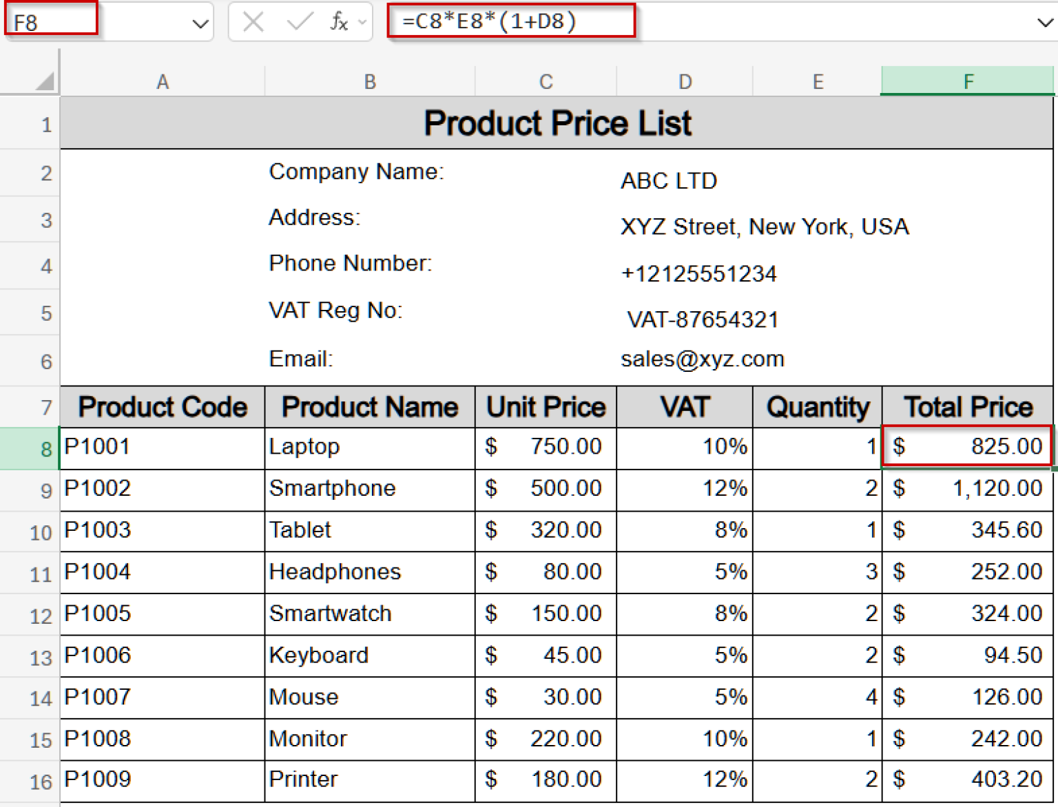 How to Make a Price List in Excel (with Detailed Steps) - Excel Insider