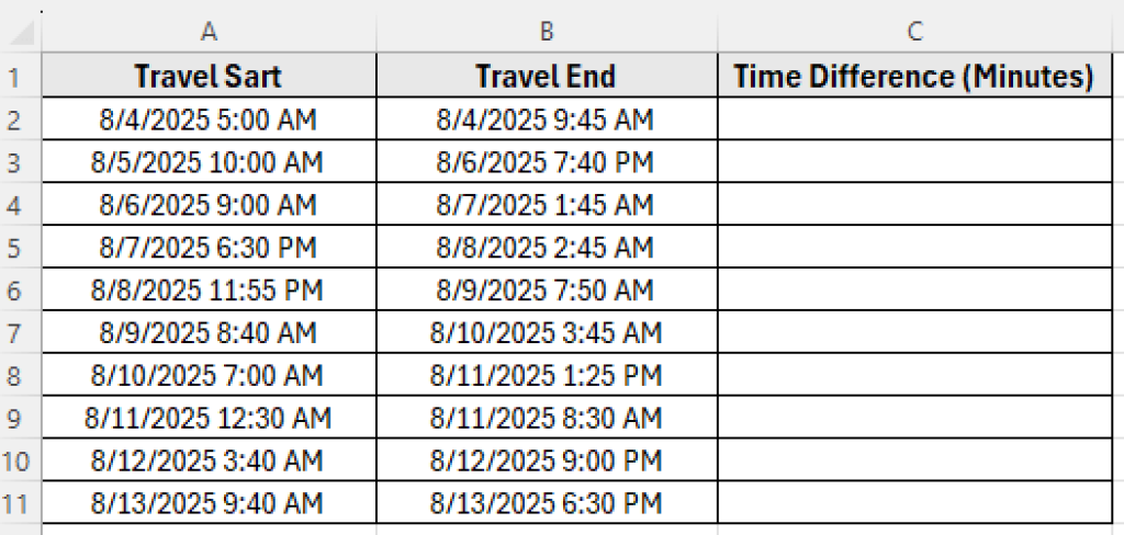 How to Calculate Time Difference in Minutes in Excel - Excel Insider