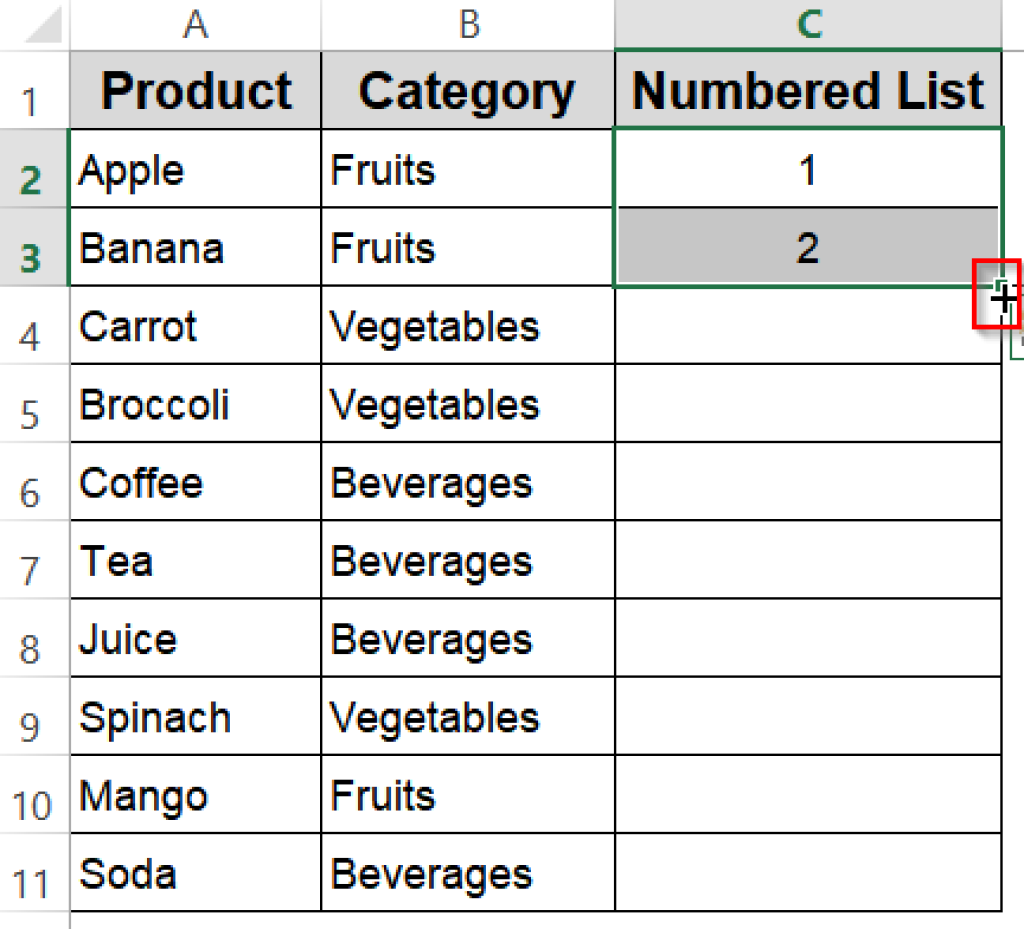 How to Make a Numbered List in Excel (9 Simple Ways) - Excel Insider