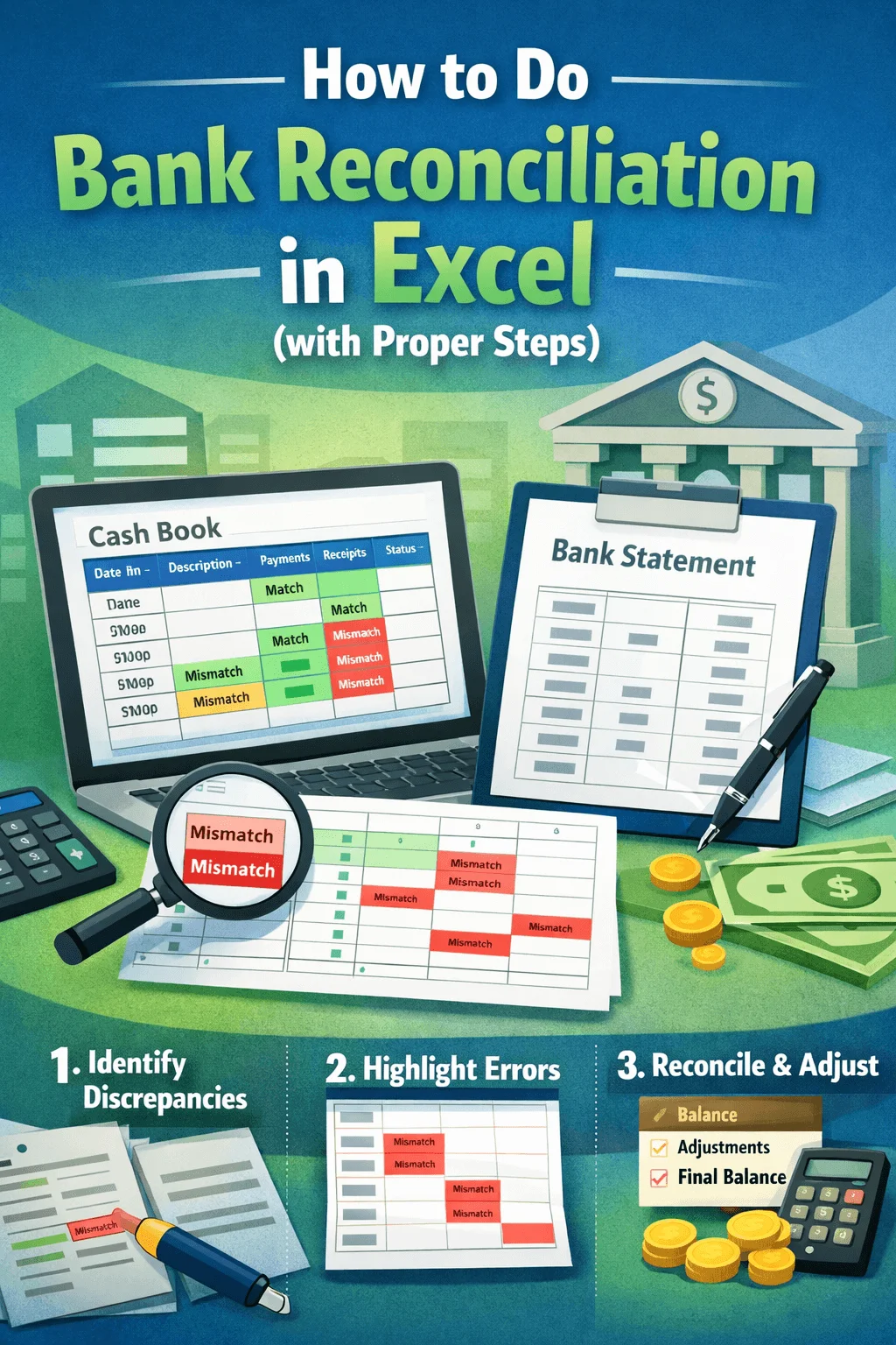 How to Do Bank Reconciliation in Excel (with Proper Steps) - Excel Insider