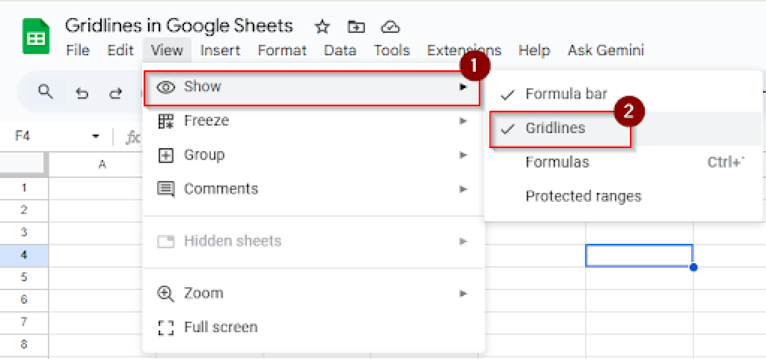 Working with Gridlines in Google Sheets - Excel Insider