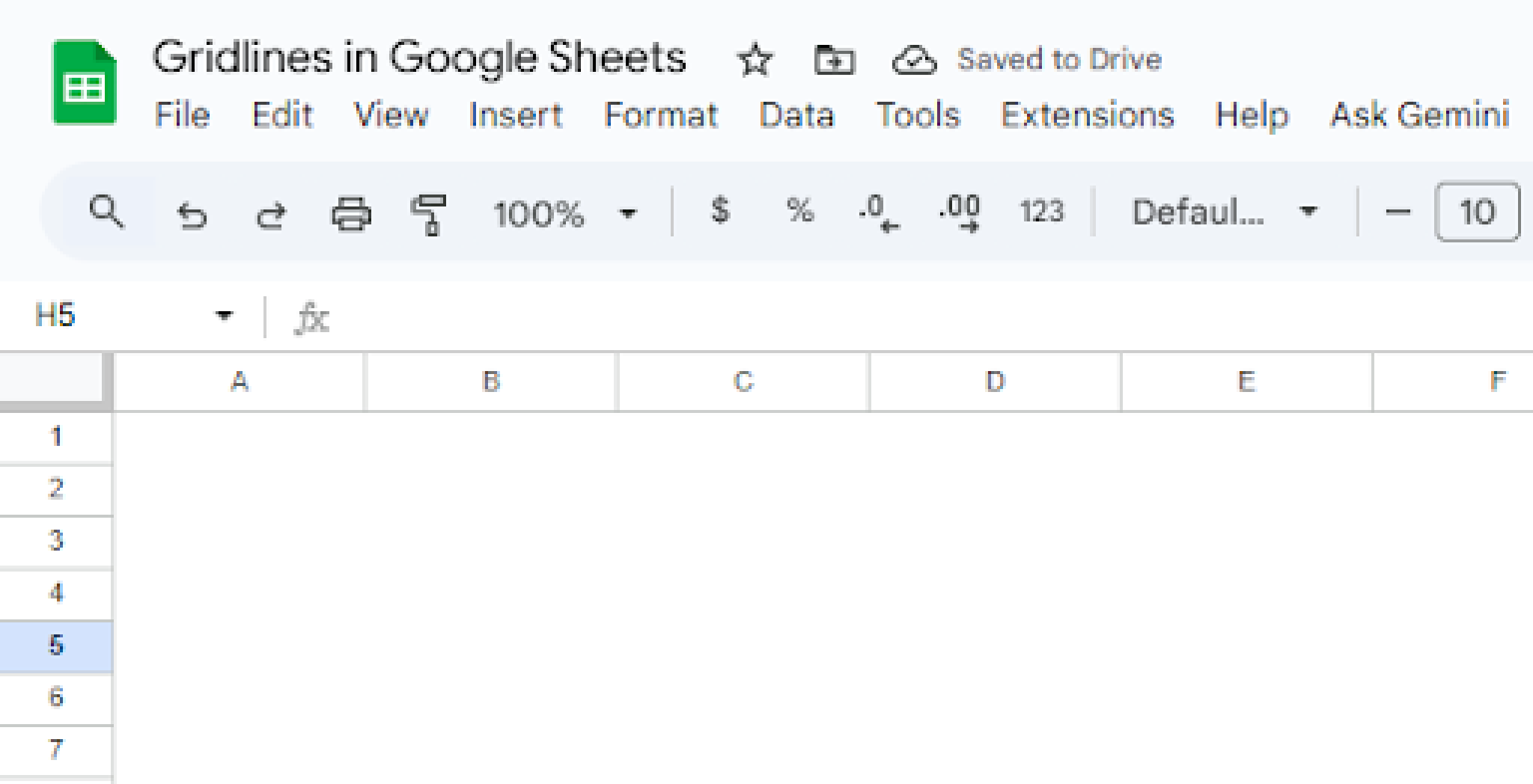 Working with Gridlines in Google Sheets - Excel Insider