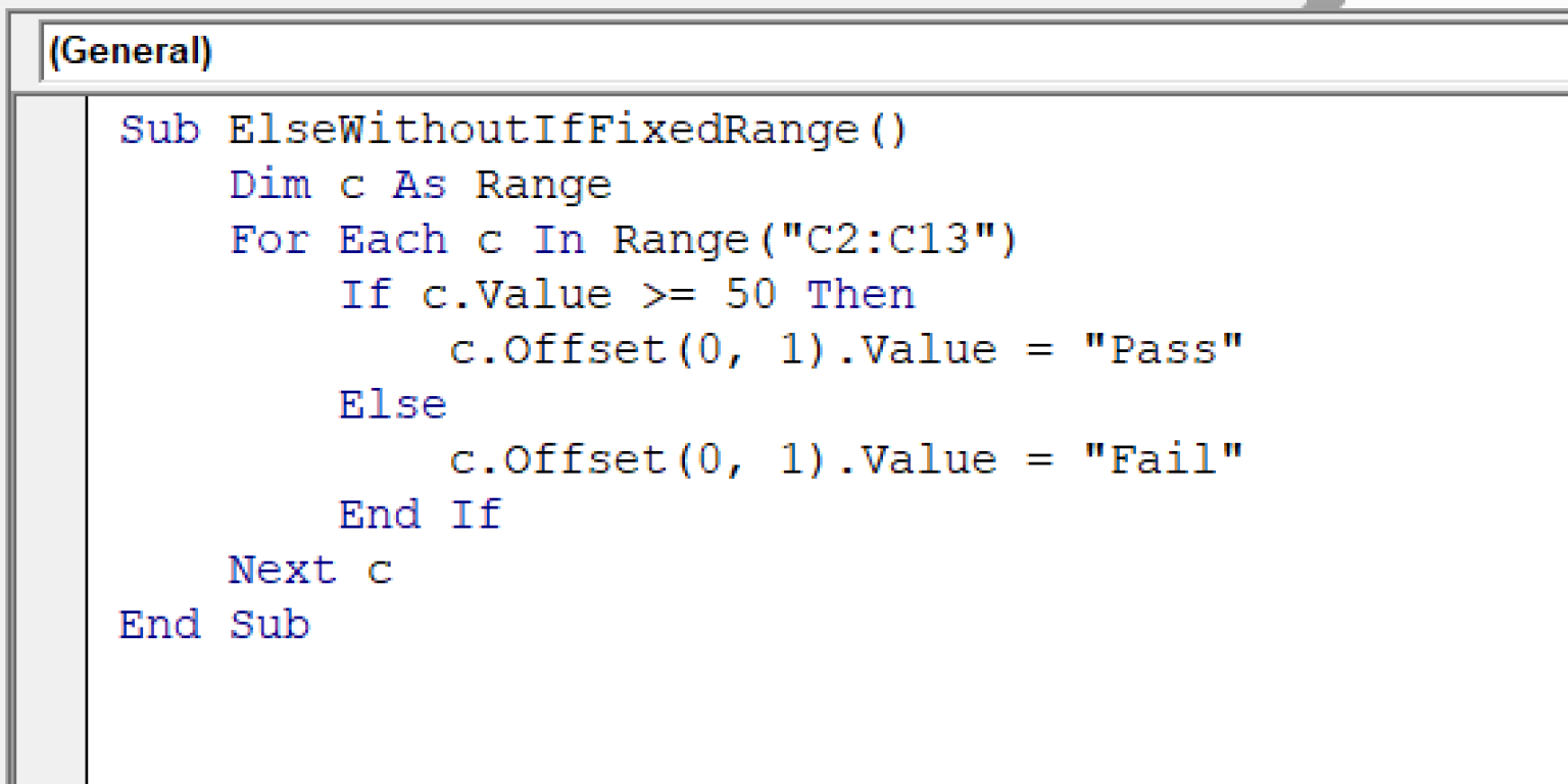 How to Fix 'Else Without If' Error in VBA (5 Simple Ways) - Excel Insider