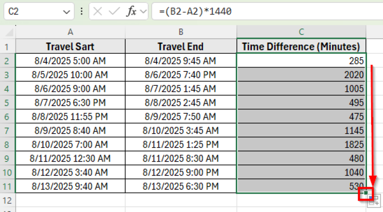 How to Calculate Time Difference in Minutes in Excel - Excel Insider