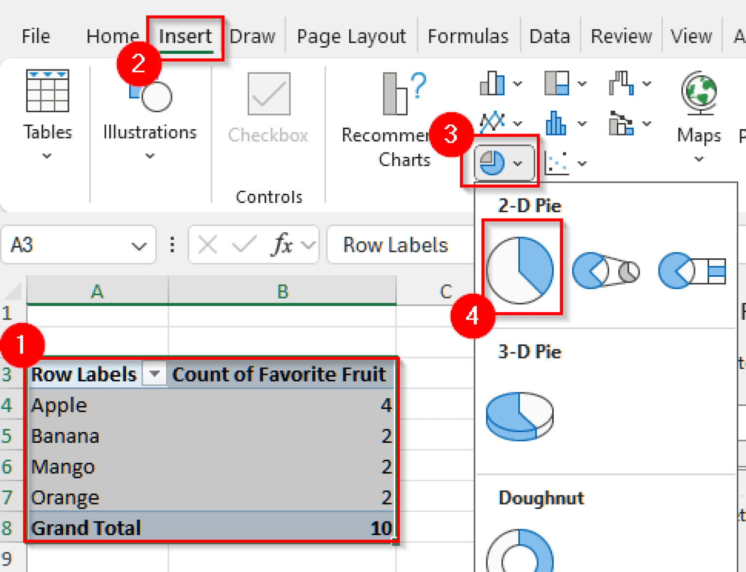 How to Make a Pie Chart in Excel with One Column of Data - Excel Insider