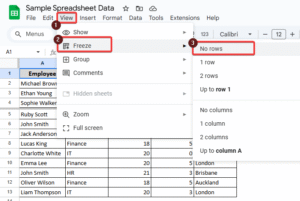 How to Freeze Multiple Rows in Google Sheets (2 Quick Ways) - Excel Insider
