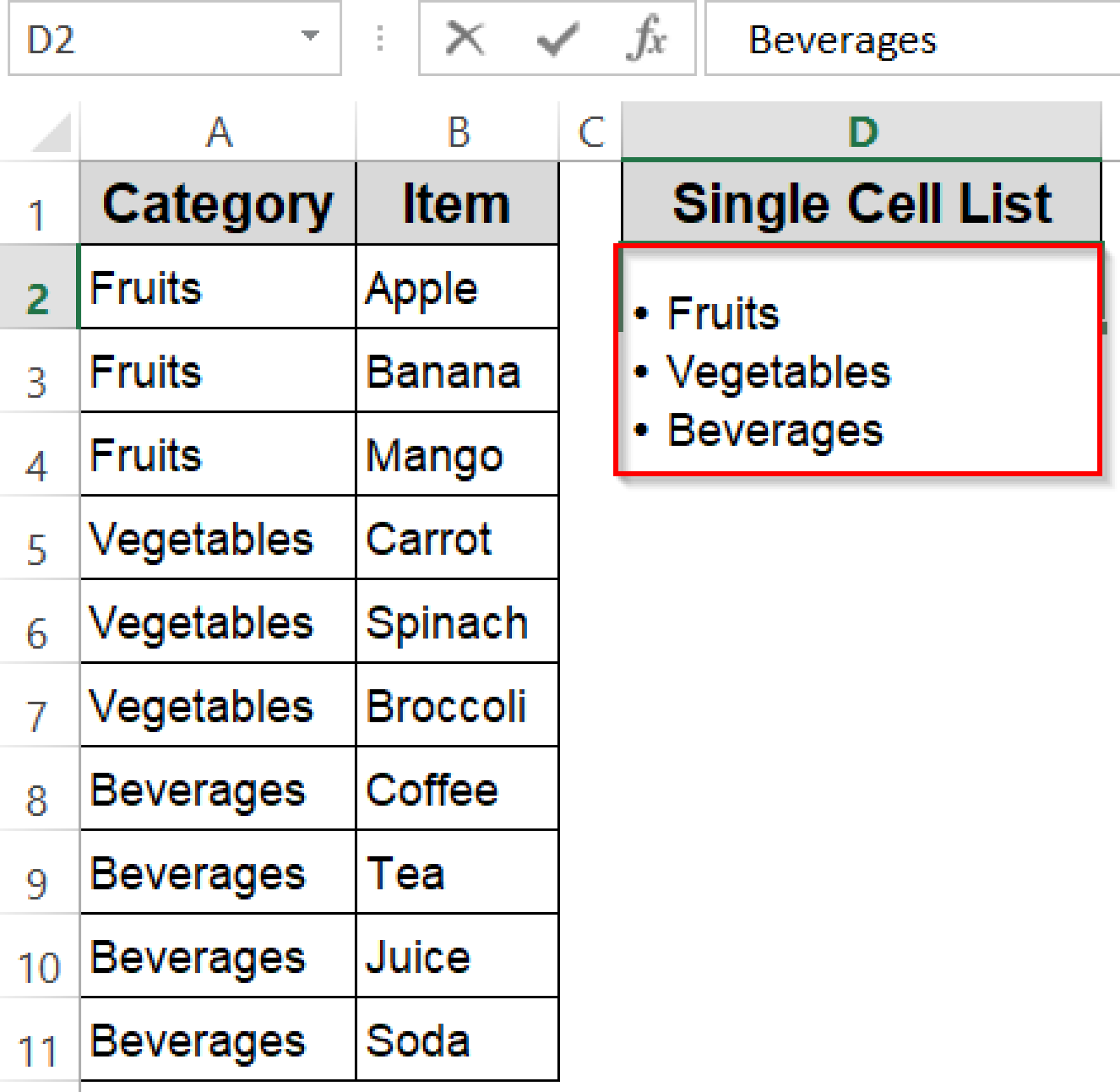 How to Make a List Within a Cell in Excel (7 Easy Ways) - Excel Insider