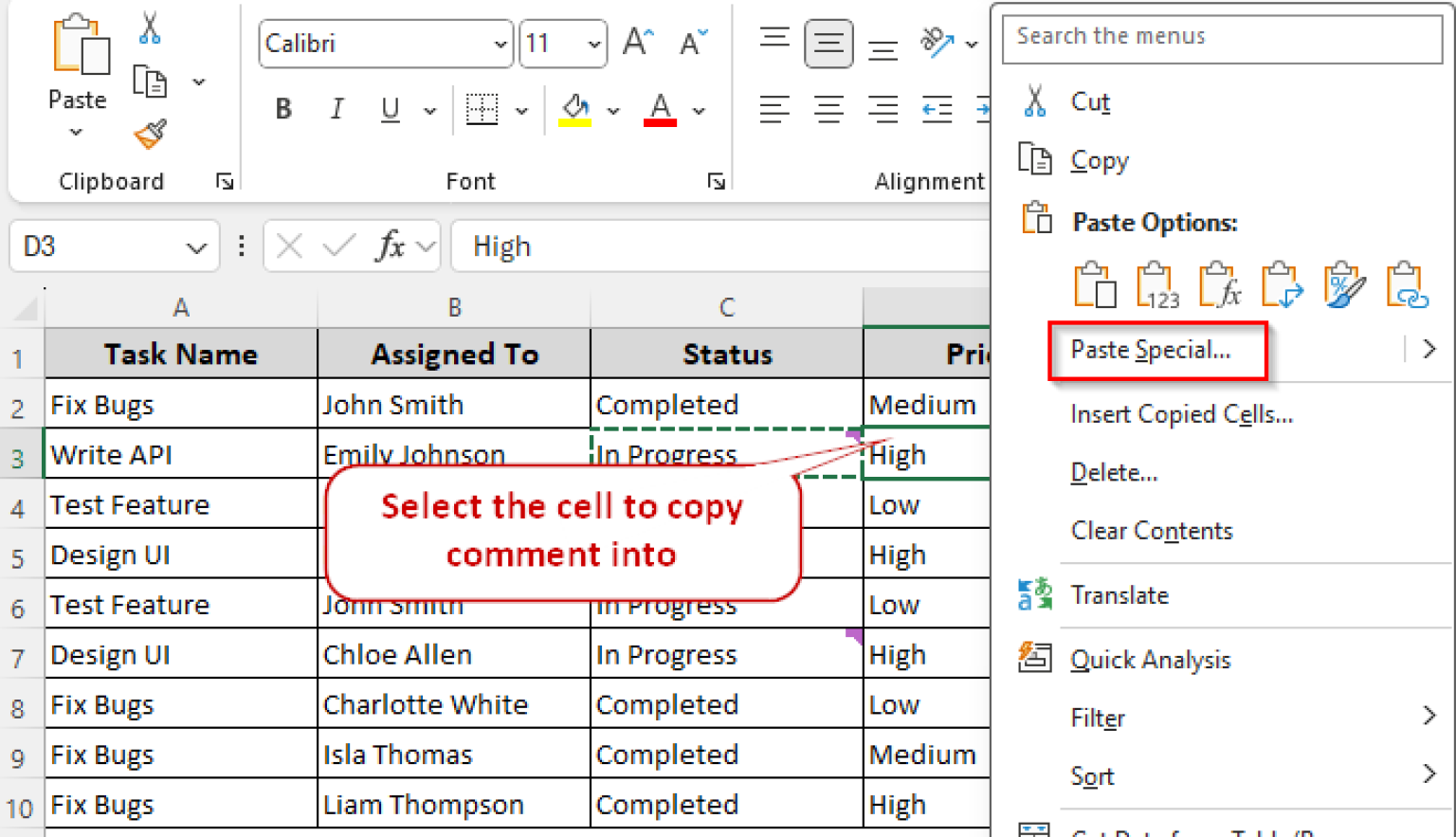 How to Copy Comments in Excel (4 Different Ways) - Excel Insider