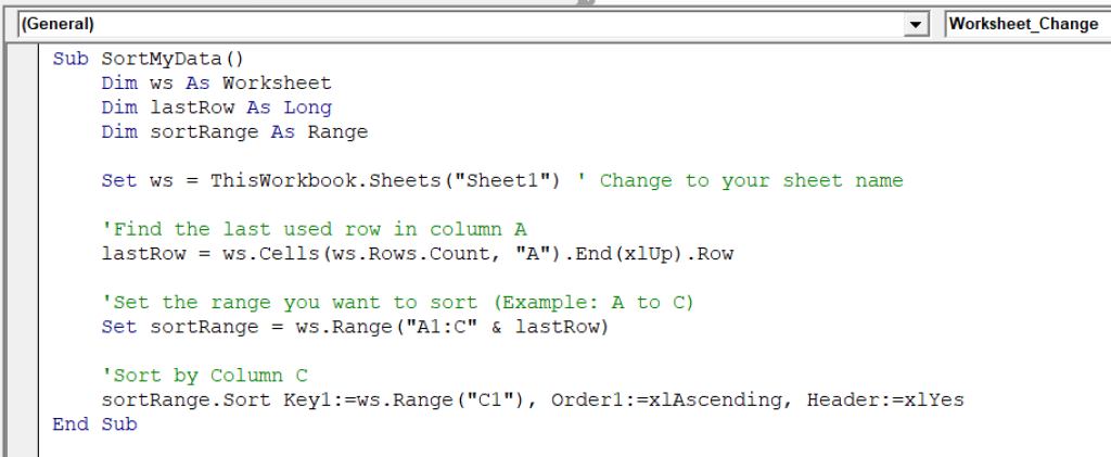 How to Sort Range with Excel VBA (7 Different Criteria) - Excel Insider