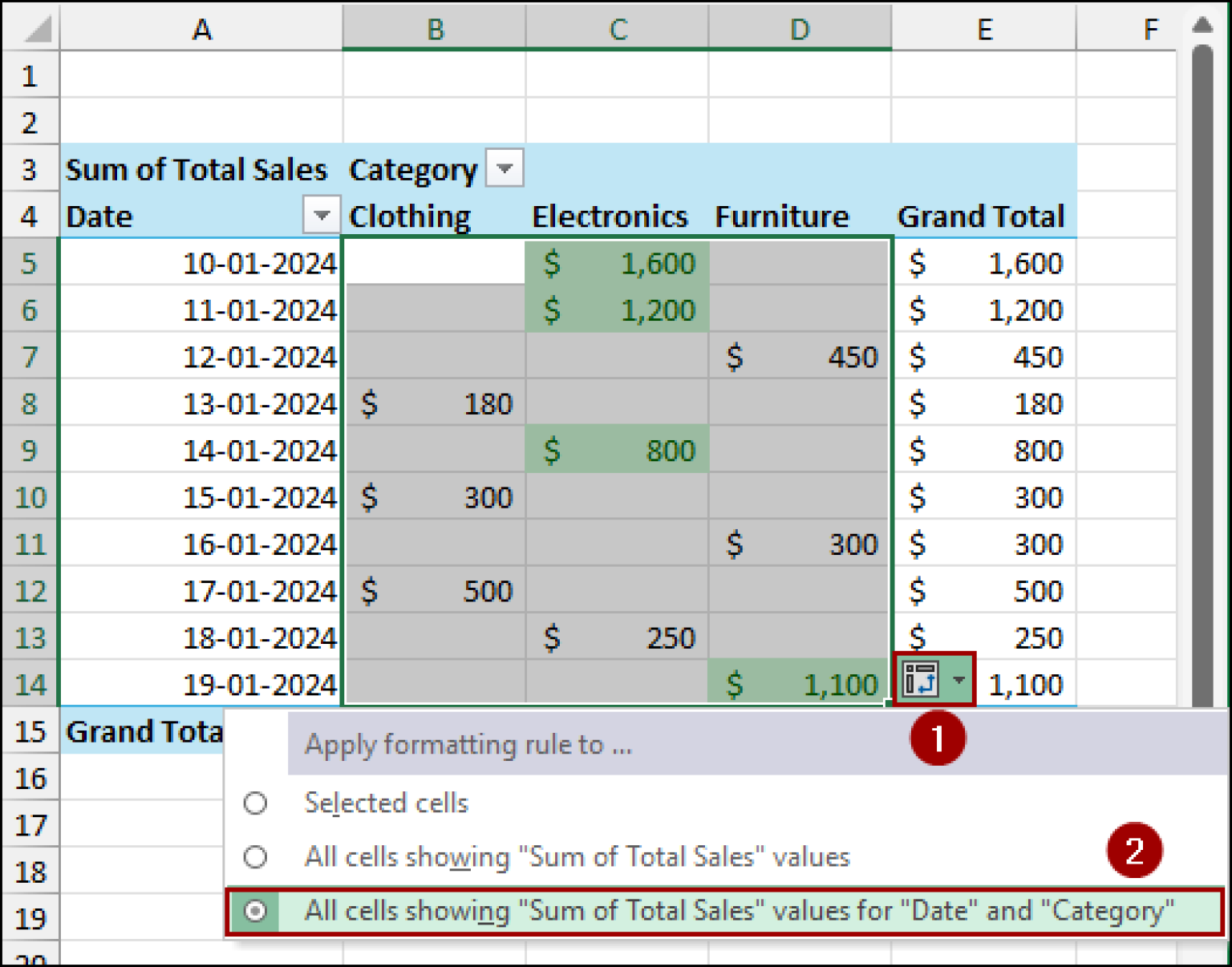 How To Apply Conditional Formatting In Excel Pivot Table Excel Insider 5016