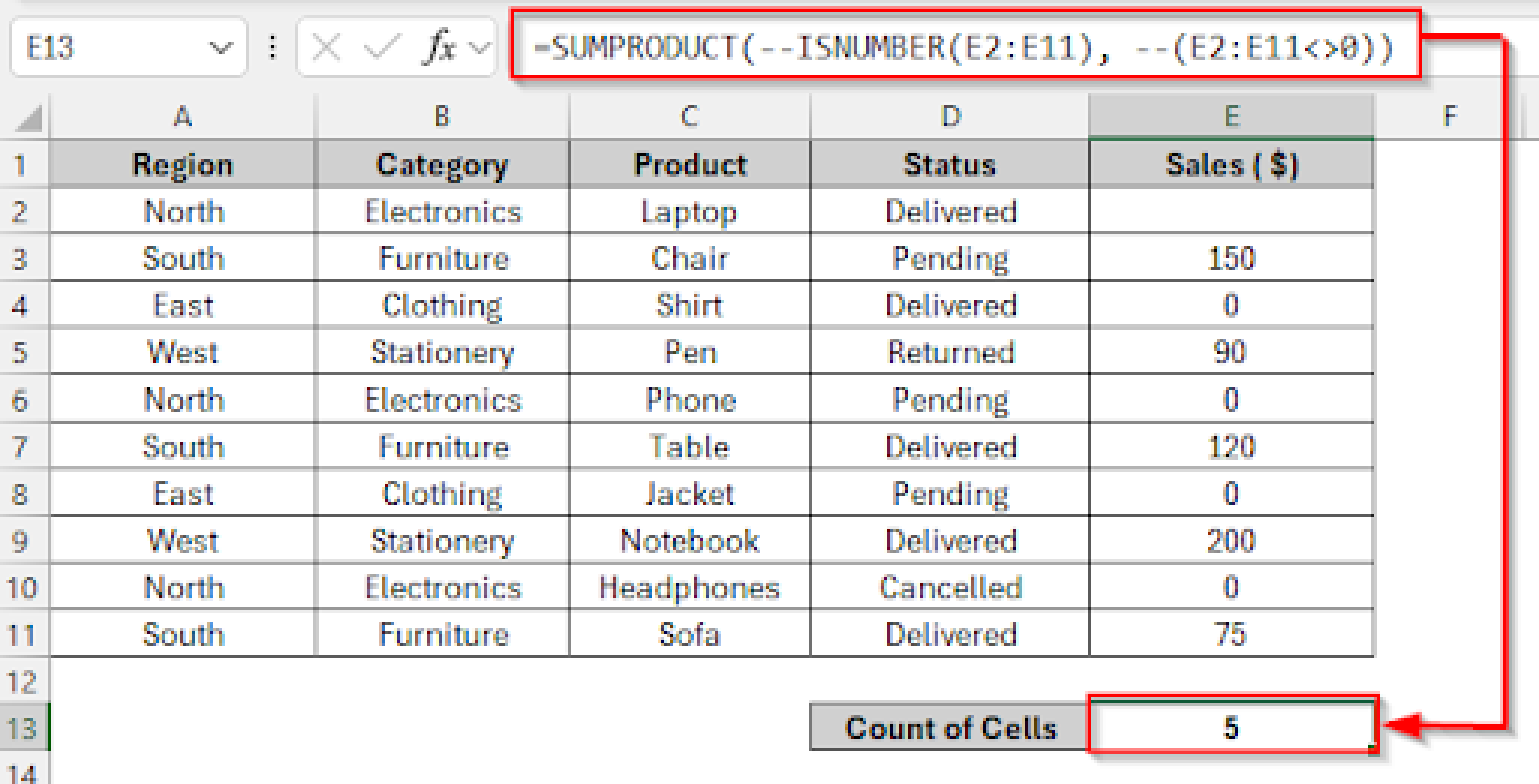 How to Use COUNTIF in Excel to Count Values Not Equal to Zero - Excel Insider