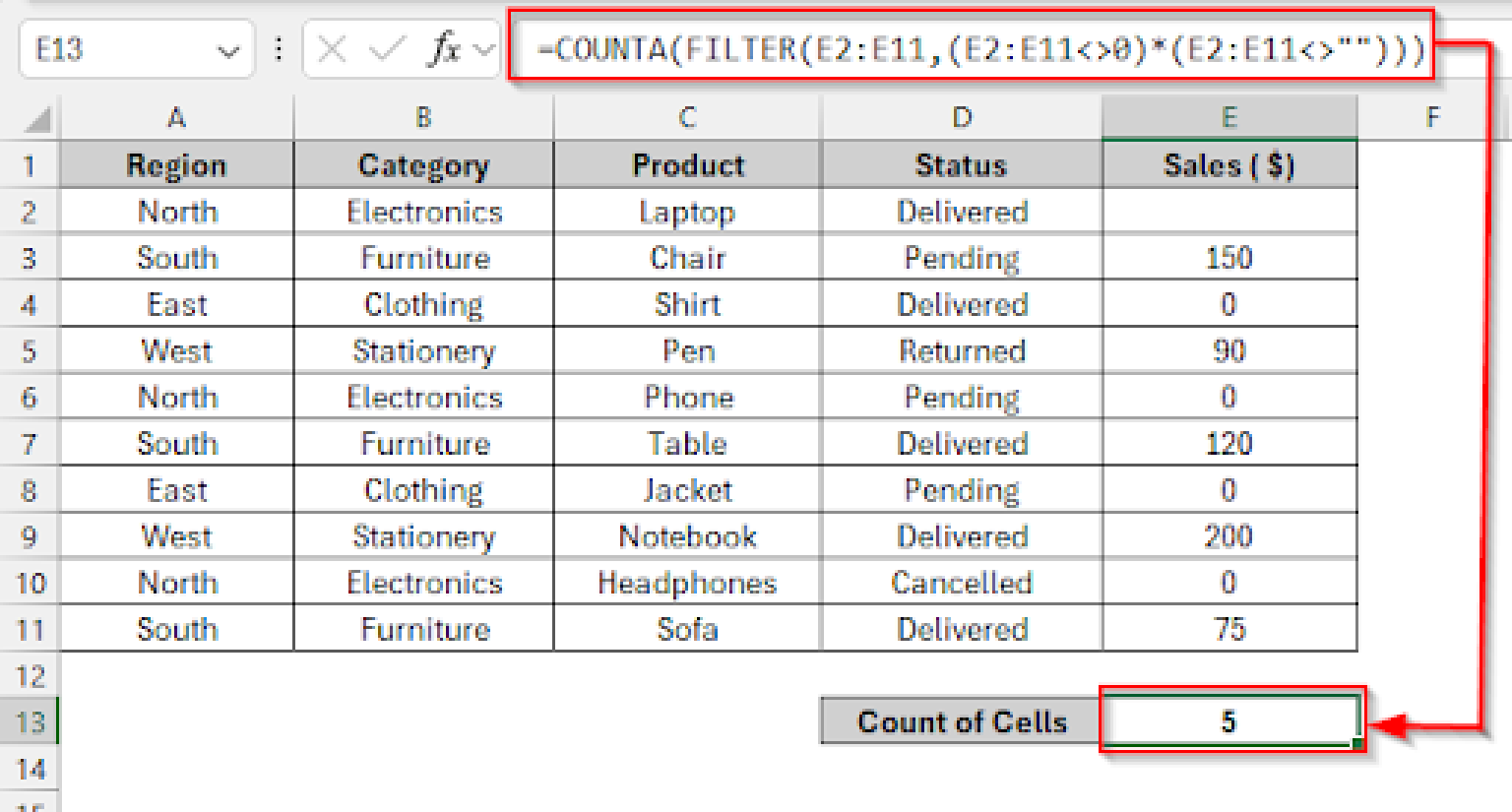 How to Use COUNTIF in Excel to Count Values Not Equal to Zero - Excel Insider
