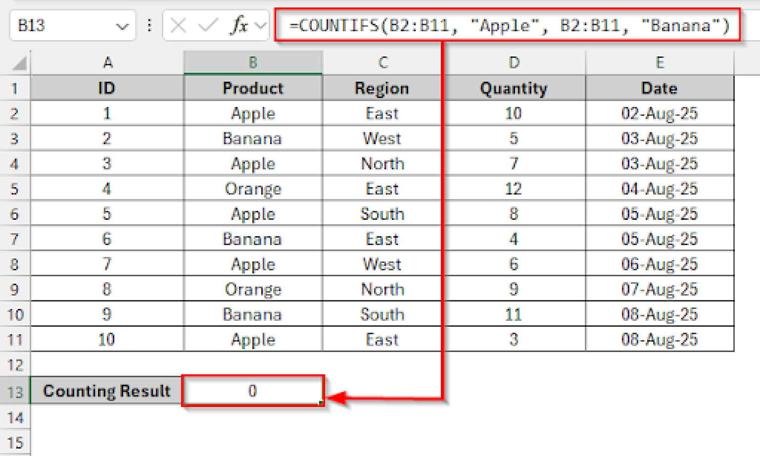 [Fixed] COUNTIFS Not Working in Excel (6 Possible Solutions) - Excel Insider