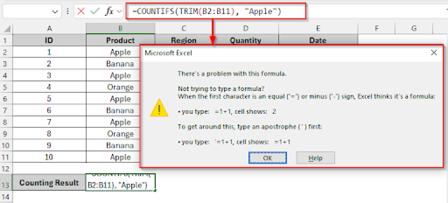 [Fixed] COUNTIFS Not Working in Excel (6 Possible Solutions) - Excel Insider