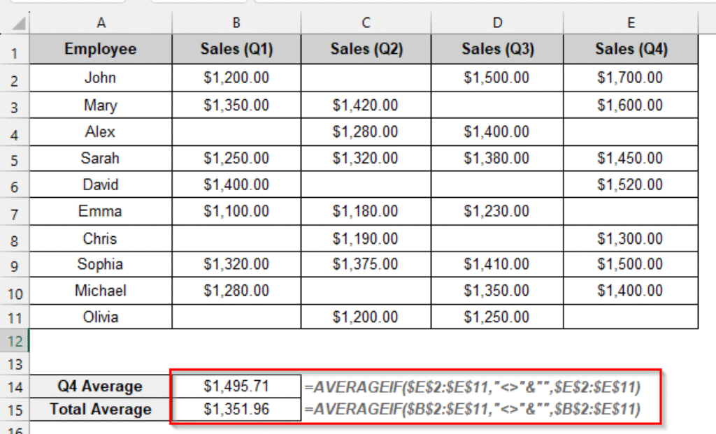 How to Average Only Non-Blank Cells in Excel (6 Easy Ways) - Excel Insider