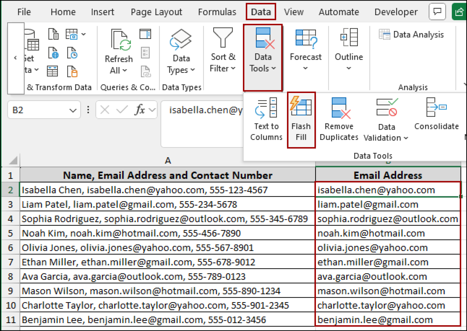How to Extract Email from Text in Excel (5 Suitable Ways) - Excel Insider