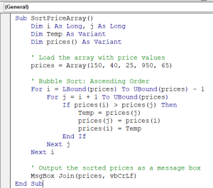 How to Sort an Array Using Excel VBA (4 Different Examples) - Excel Insider