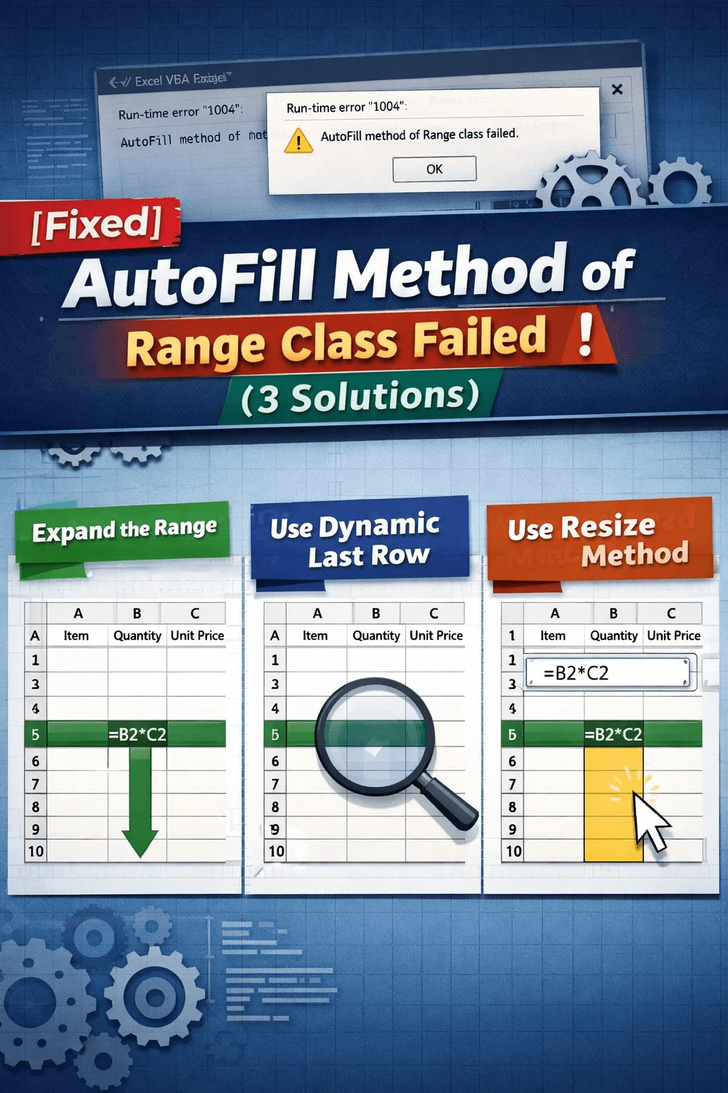 [Fixed] AutoFill Method of Range Class Failed (3 Solutions) - Excel Insider