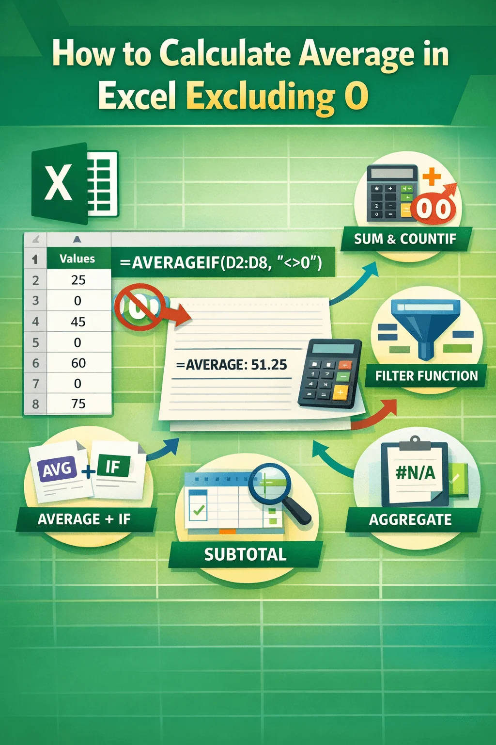 How to Calculate Average in Excel Excluding 0 - Excel Insider
