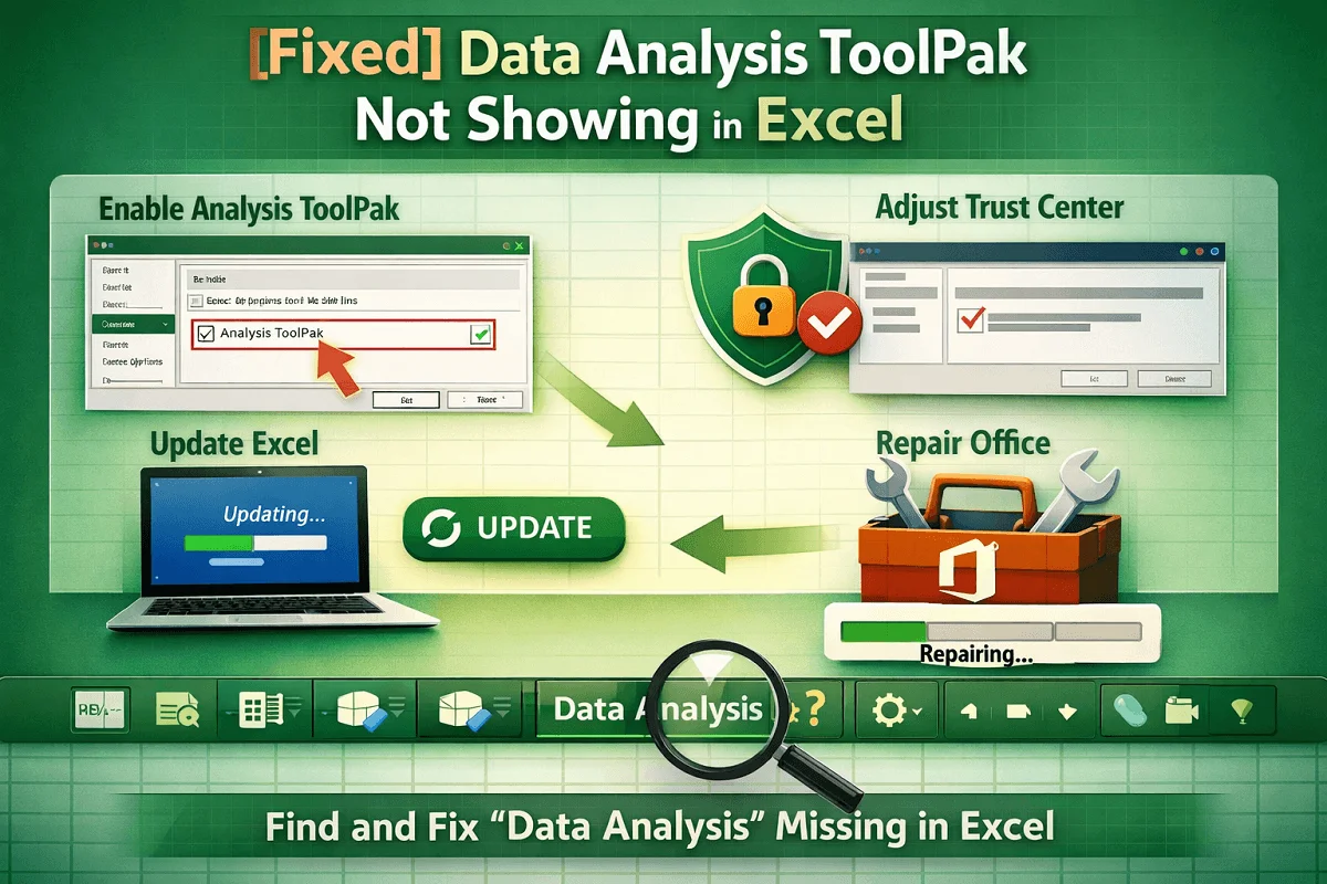 [Fixed] Data Analysis ToolPak Not Showing in Excel - Excel Insider