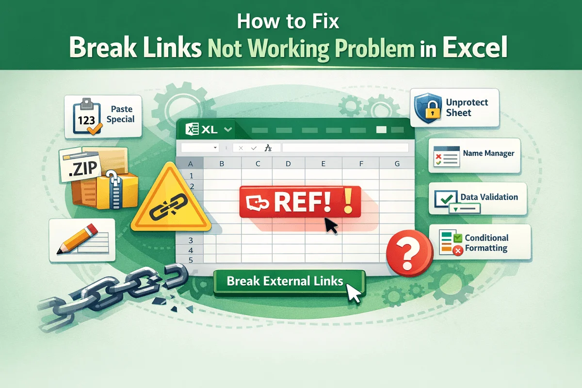 How to Fix Break Links Not Working Problem in Excel - Excel Insider