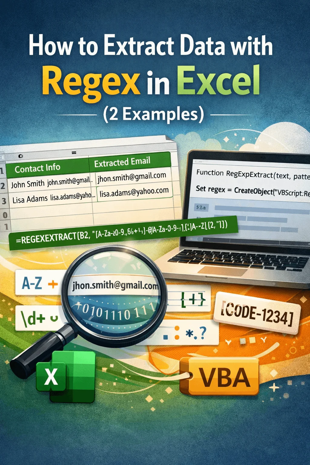 How to Extract Data with ReGex in Excel (2 Examples) - Excel Insider