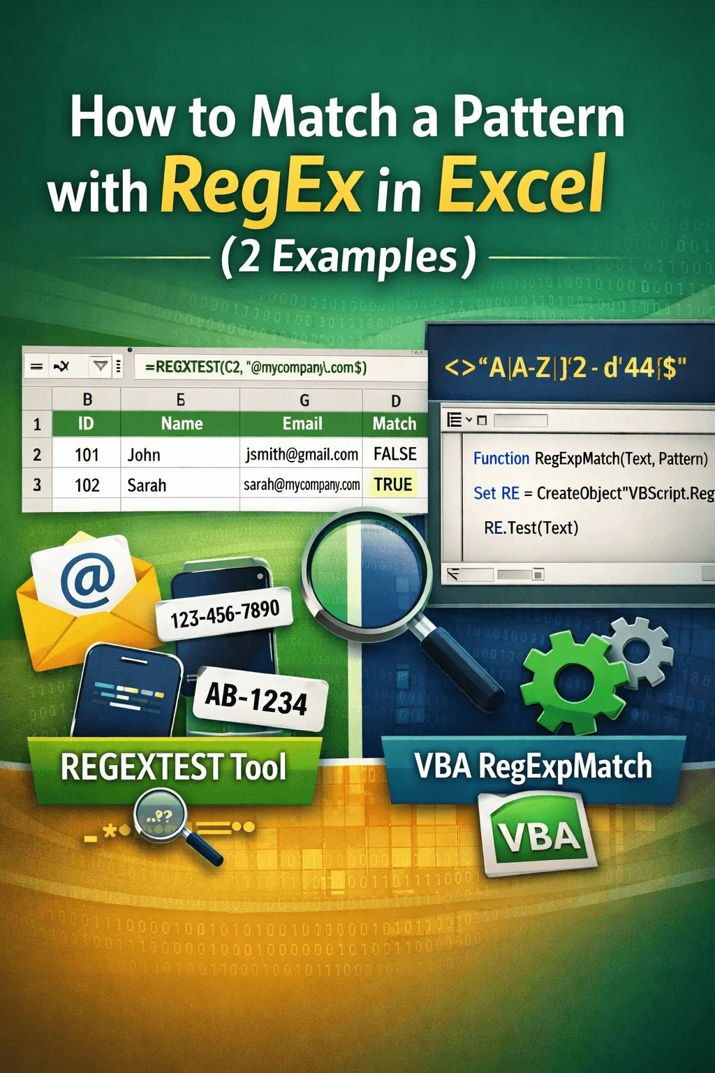 How to Match a Pattern with RegEx in Excel (2 Examples) - Excel Insider