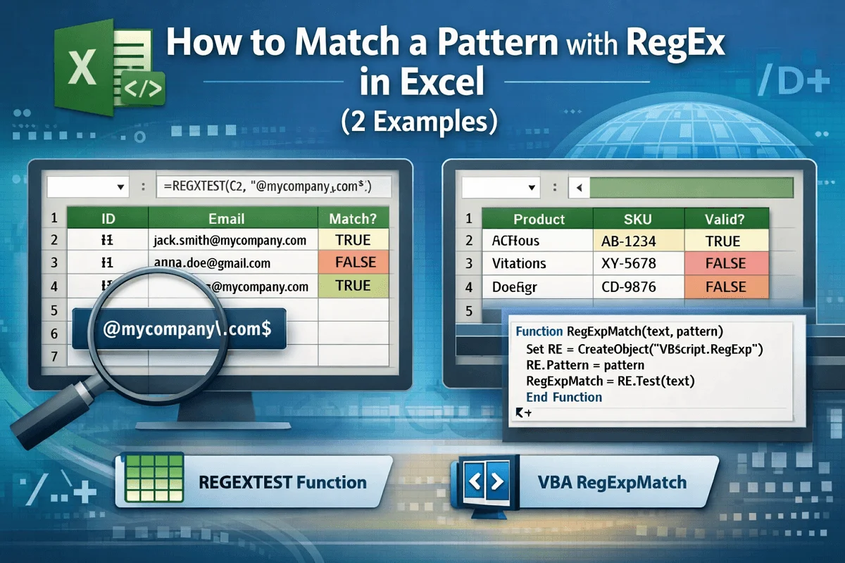 How to Match a Pattern with RegEx in Excel (2 Examples) - Excel Insider