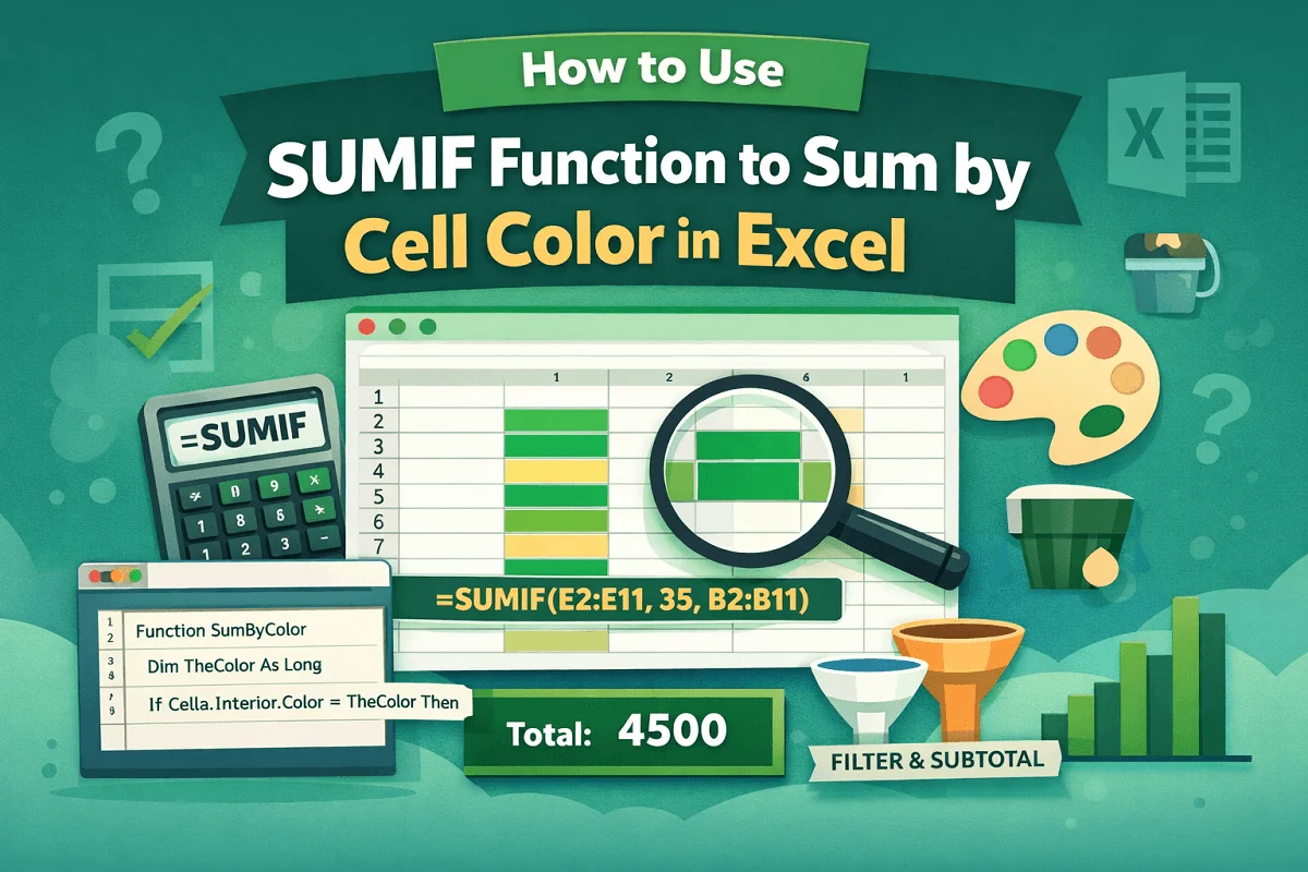 How to Use SUMIF Function to Sum by Cell Color in Excel - Excel Insider